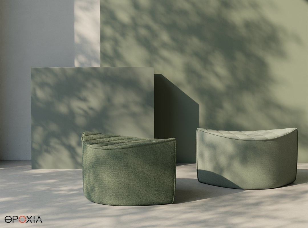 Fauteuil et pouf Ostoa par Akaba - Epoxia mobilier