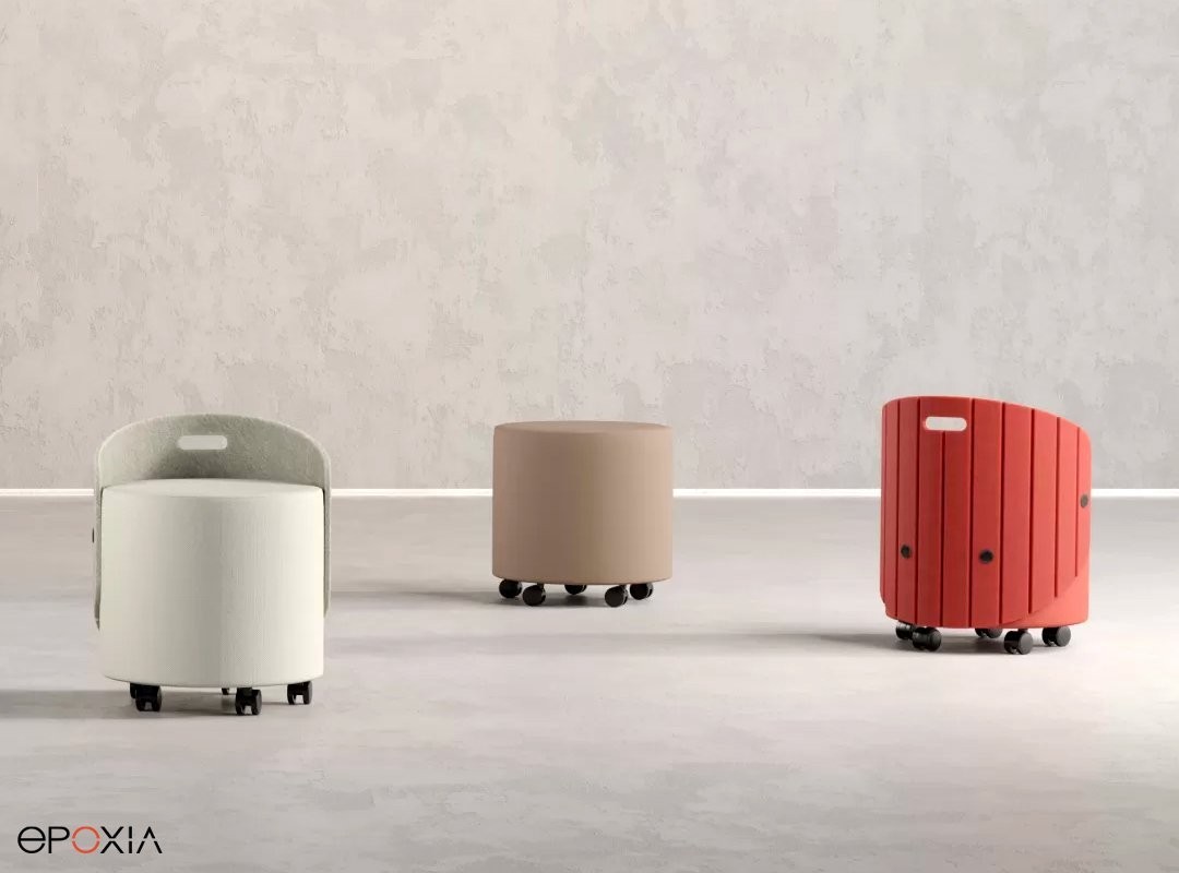 Pouf sur roulettes Rollo - Epoxia mobilier